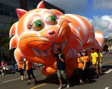 Cheshire Cat Parade Balloon - Fabulous Inflatables, Alice in Wonderland