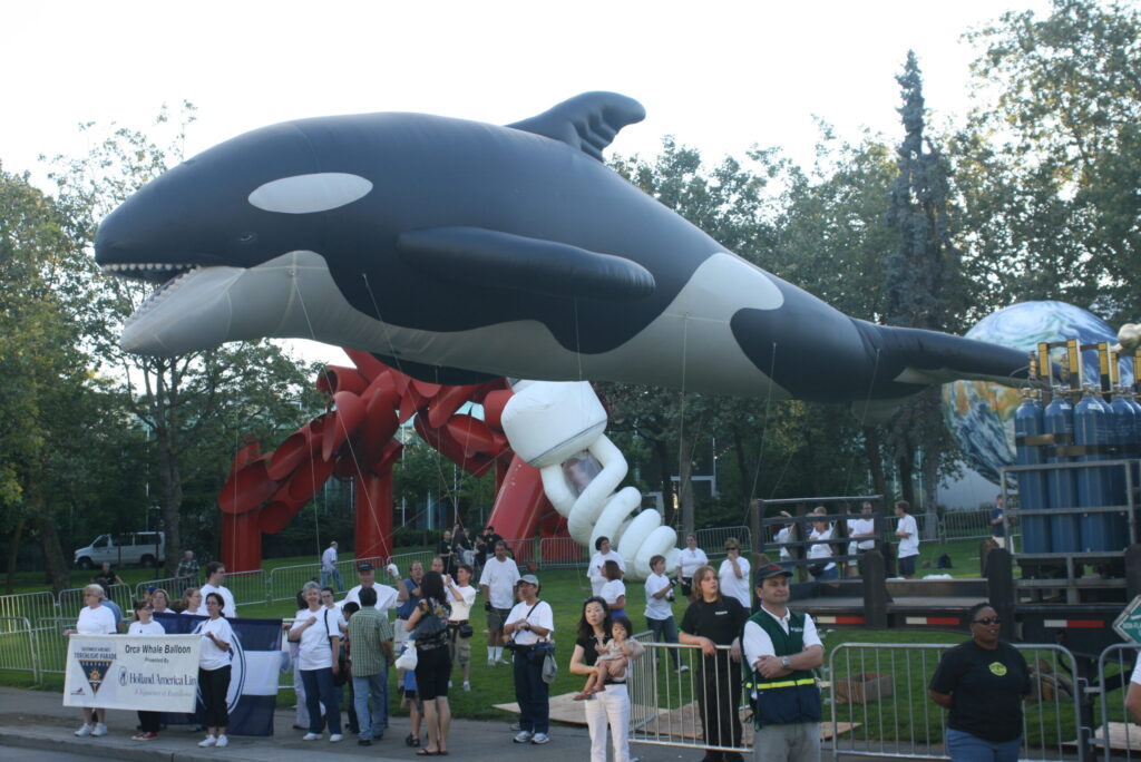 Orca Whale Parade Balloon (Realistic), 45' - Fabulous Inflatables