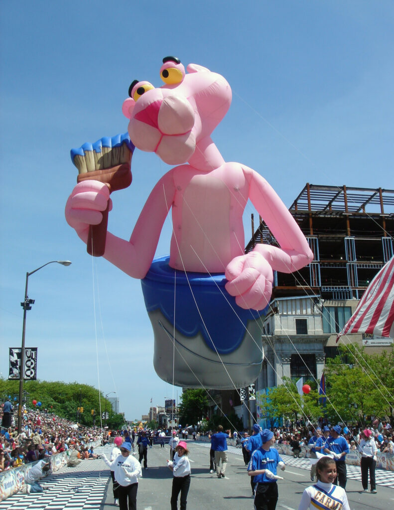 Pink Panther Parade Balloon - Fabulous Inflatables, Cartoon Characters