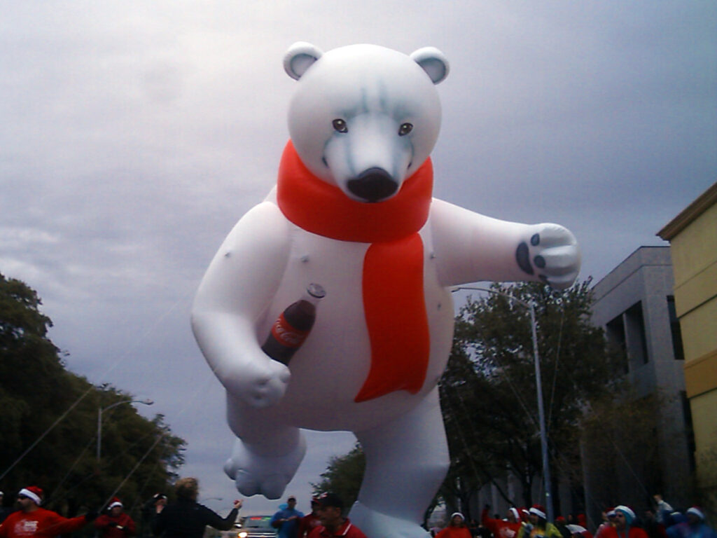 Coke Bear Parade Balloon - Fabulous Inflatables, Coca-Cola Balloon
